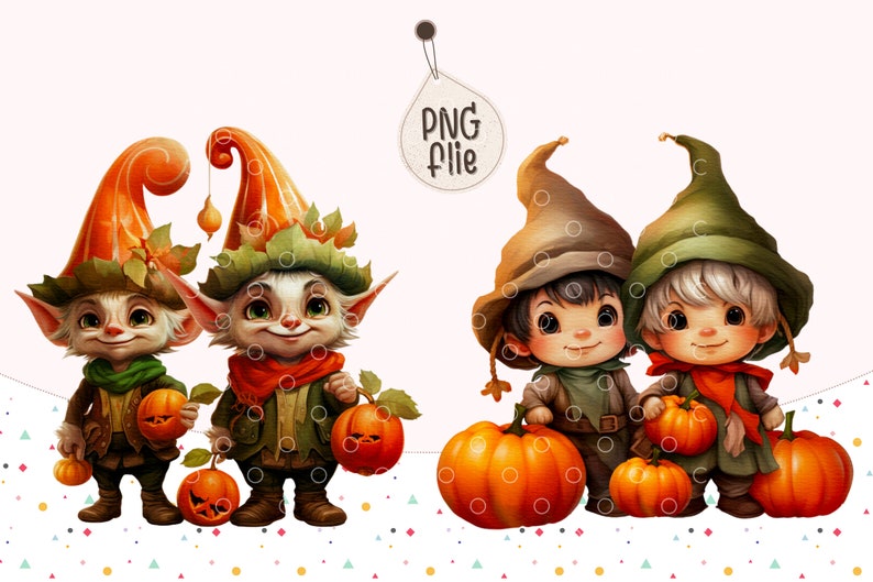 Autumn Clipart Cozy Autumn Elf Autumn Elves Clipart - Etsy