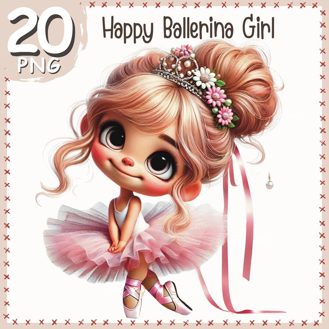 Ballerina Clipart Bundle: Happy Girl PNG (digital Download) - Etsy