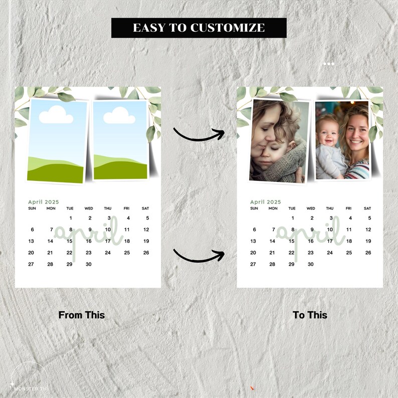 Editable 2025 Photo Calendar Template | Custom Canva Design | Unique ...