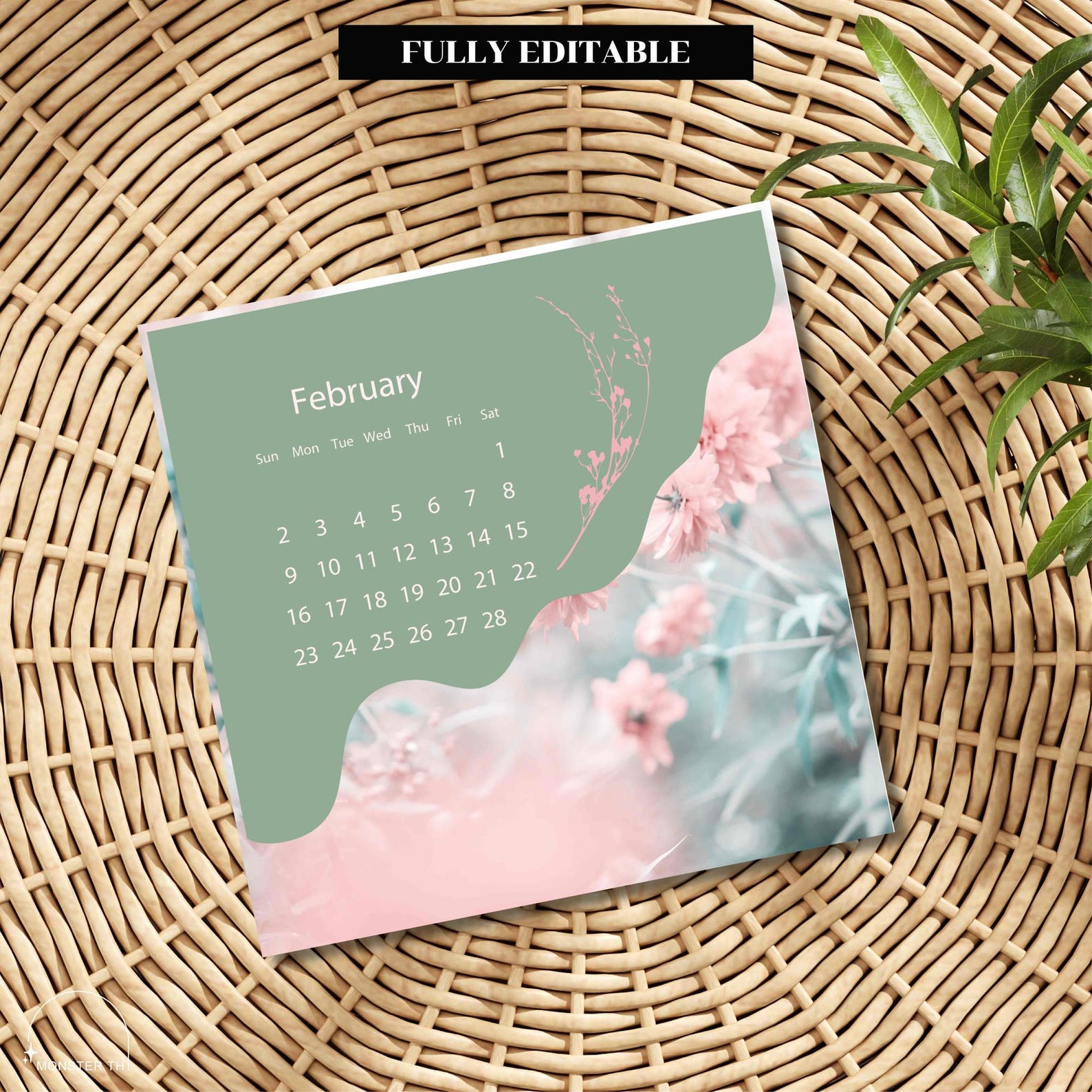 Editable 2025 Calendar Canva Template / Design for Canva Template ...