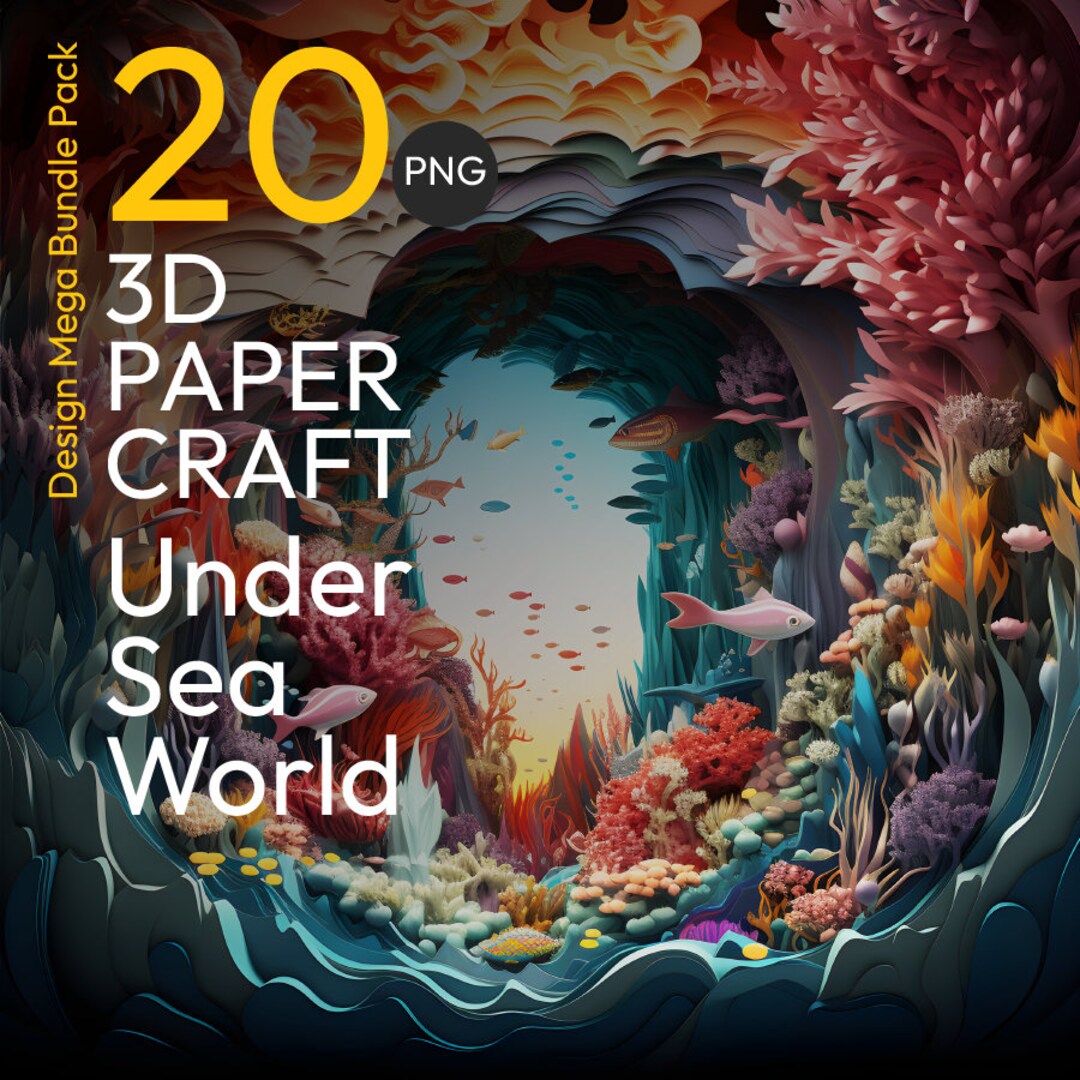 3D Underwater World Png Mega Bundle PNG Undersea Bundle T-shirt 3D Sea ...