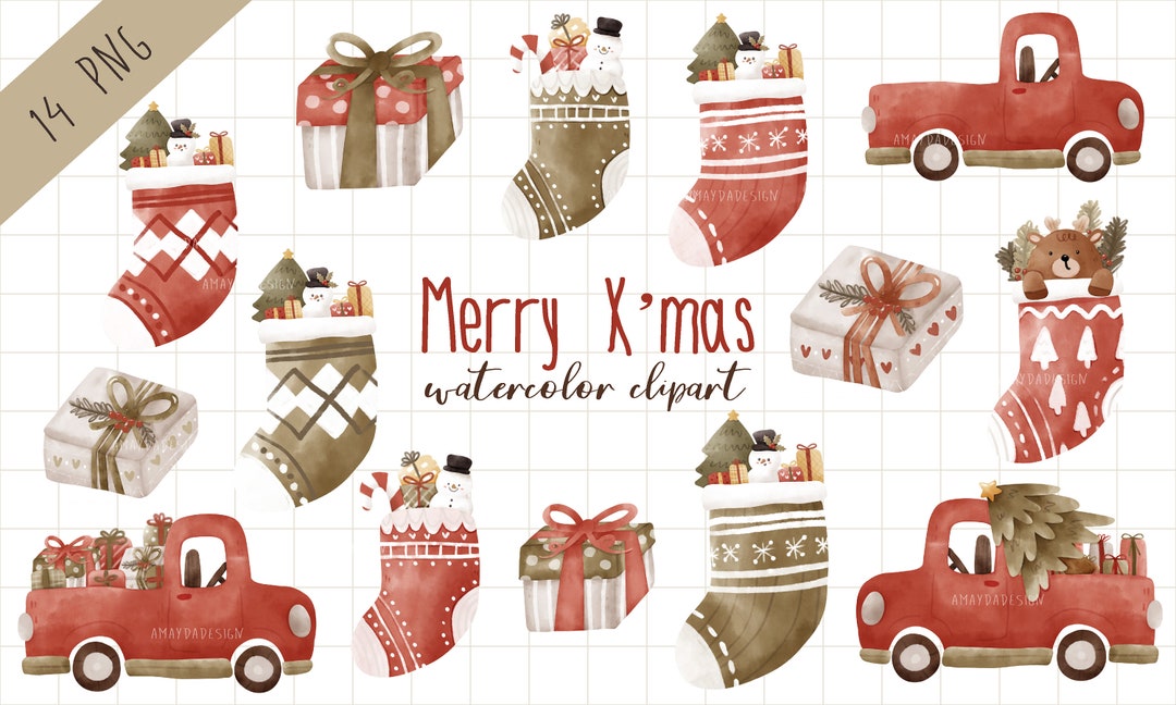 Boho Christmas Clipart Christmas Clipart Cozy Christmas - Etsy