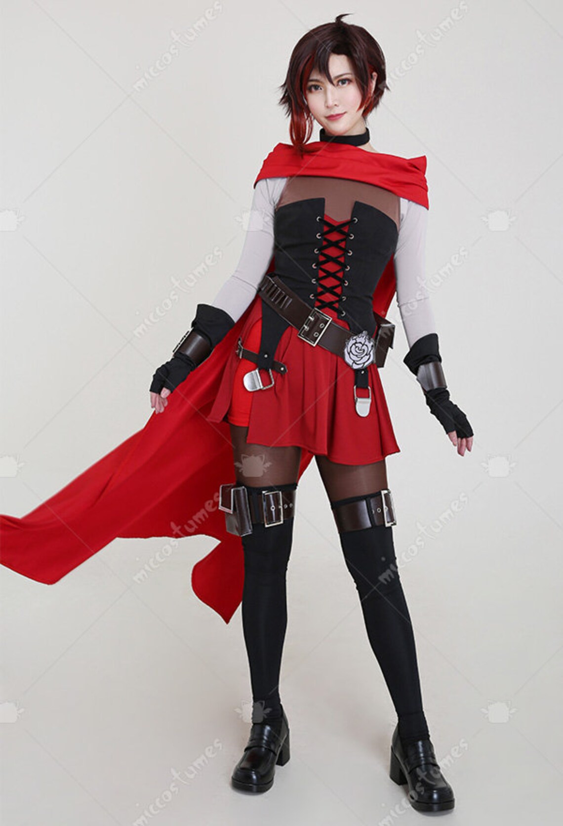 RWBY 7 Ruby Rose Cosplay Costume With Cloak and Belts Set - Etsy
