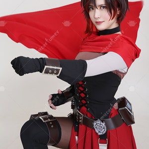RWBY 7 Ruby Rose Cosplay Costume With Cloak and Belts Set - Etsy