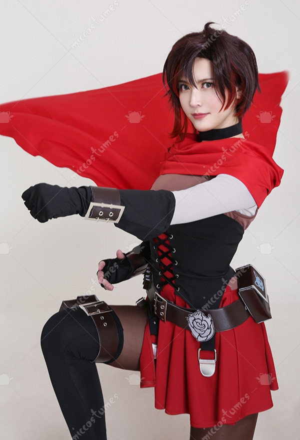 RWBY 7 Ruby Rose Cosplay Costume With Cloak and Belts Set - Etsy