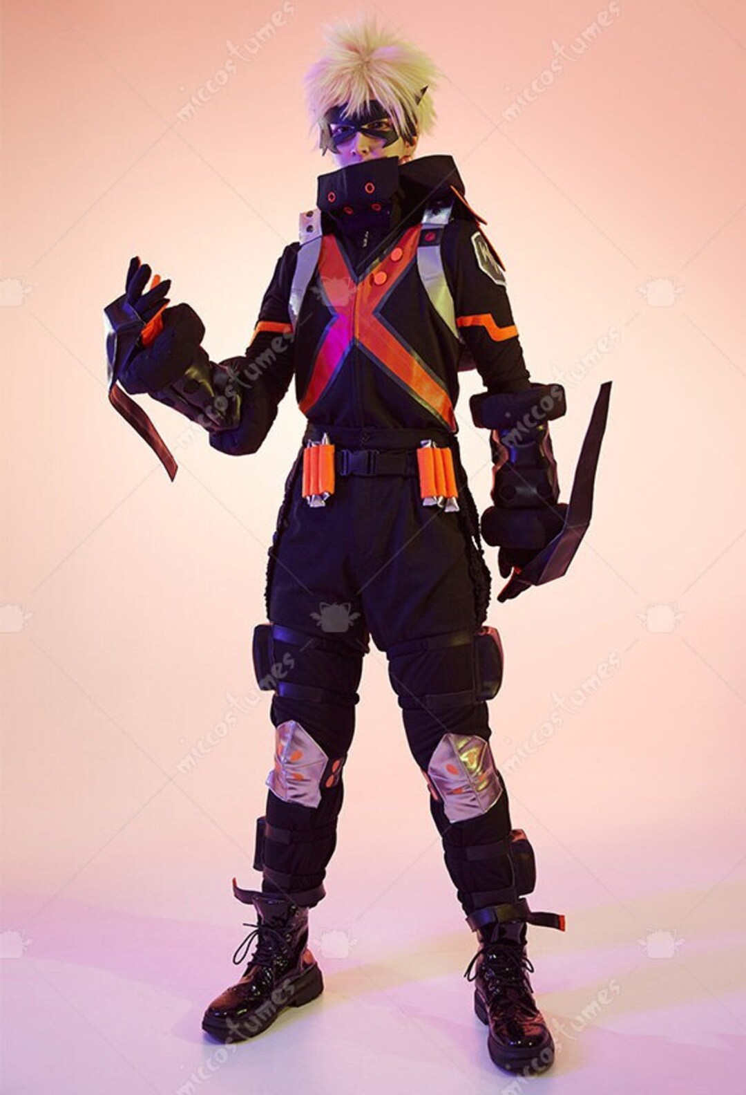 MHA Bakugou Winter Kampfanzug Cosplay Kostüm Outfits mit Handschuhen ...