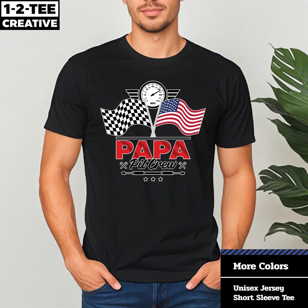 Papa Pit Crew T-shirt, Papa Race Car Birthday T-shirt, Father Racing ...