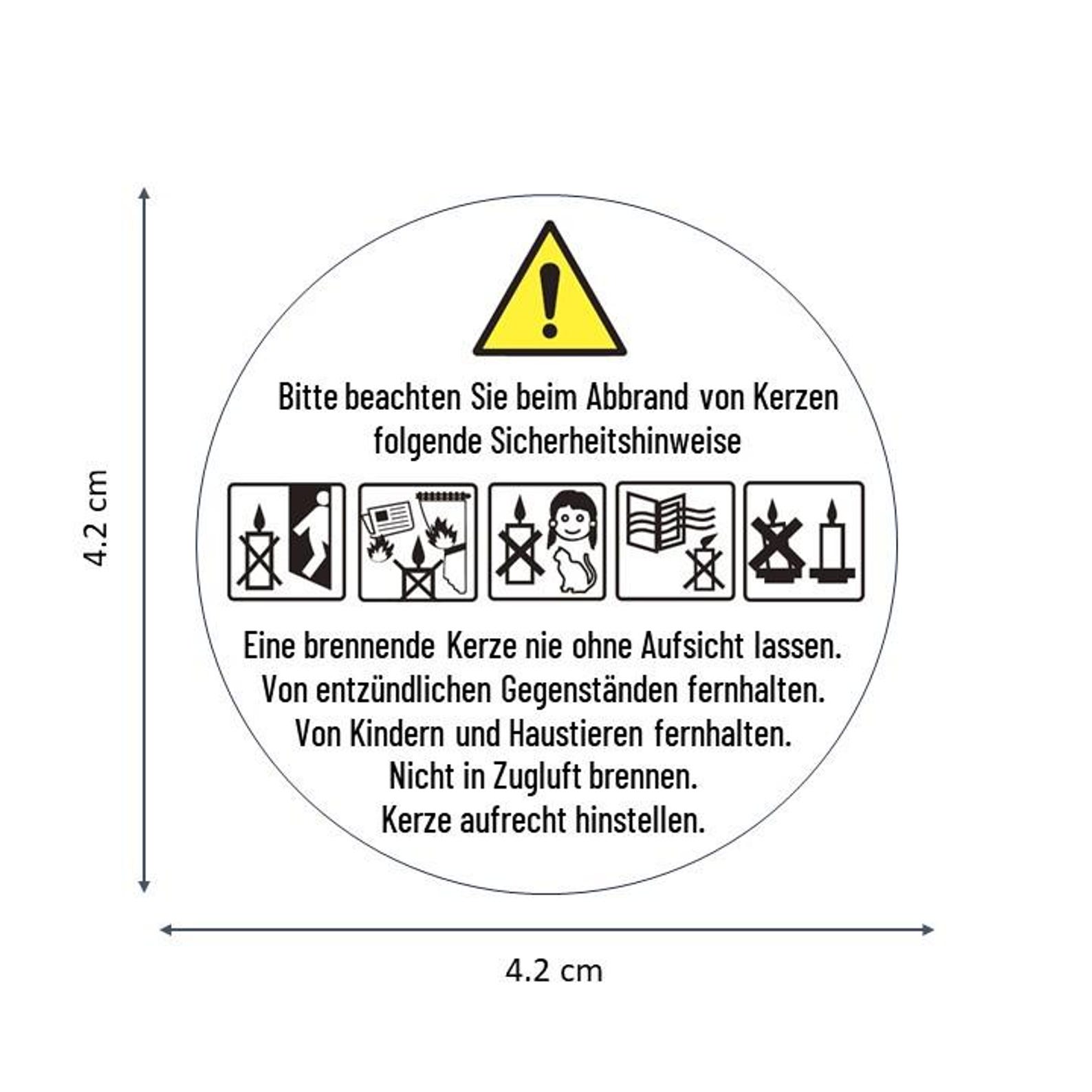 German Safety Instructions Stickers for Candles DIY, Labels for Candle ...