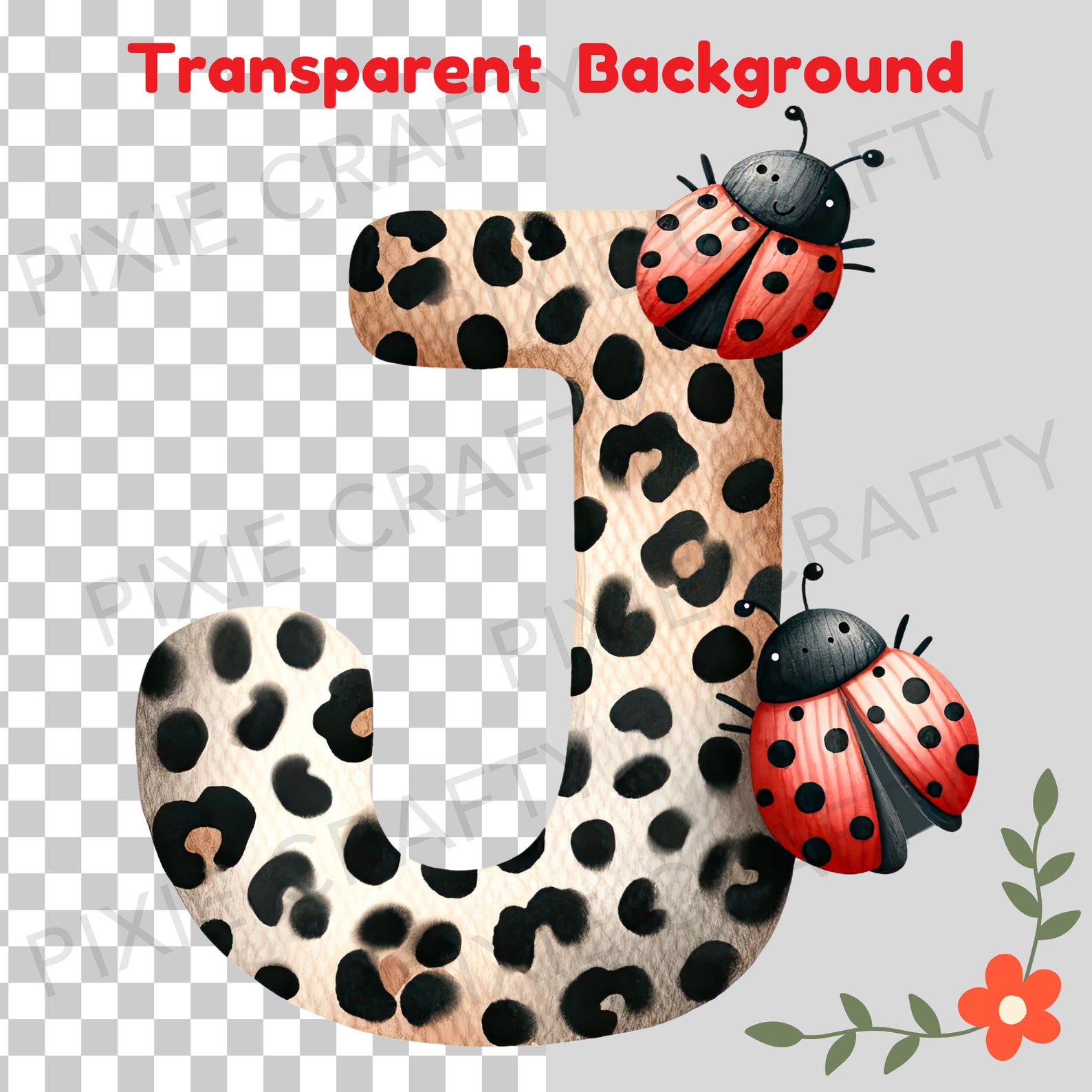 Leopard Ladybug Alphabet, Ladybug Alphabet, Leopard Clipart, Ladybug ...