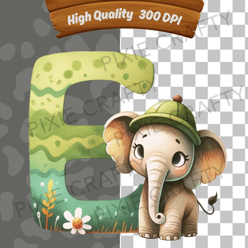 Watercolor Safari Alphabet, Safari Font, Jungle Letters PNG, Cute ...