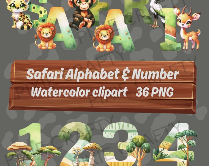 Safari Alphabet PNG Safari Animal Numbers SVG Cute Animal Letters ...