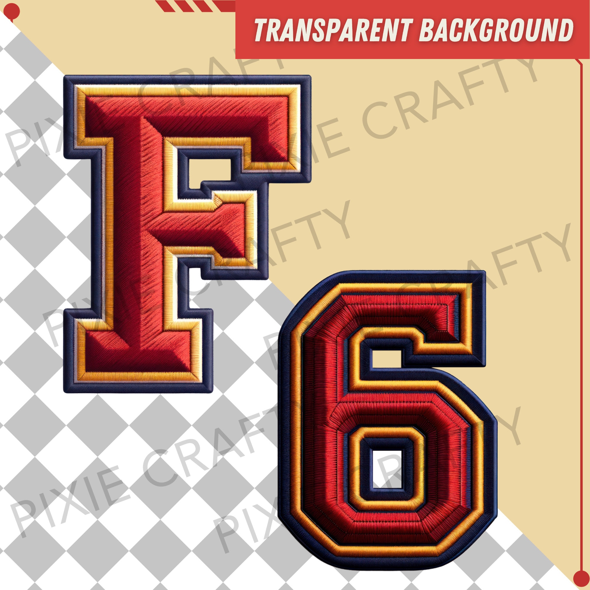 Varsity Embroidery Letters: College Font Alphabet & Numbers (PNG ...