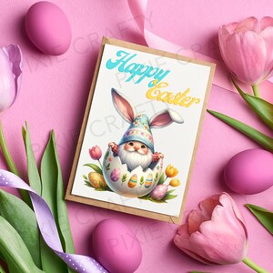 Easter Bunny Gnome Clipart, Spring Gnome Clipart, Watercolor Gnome ...