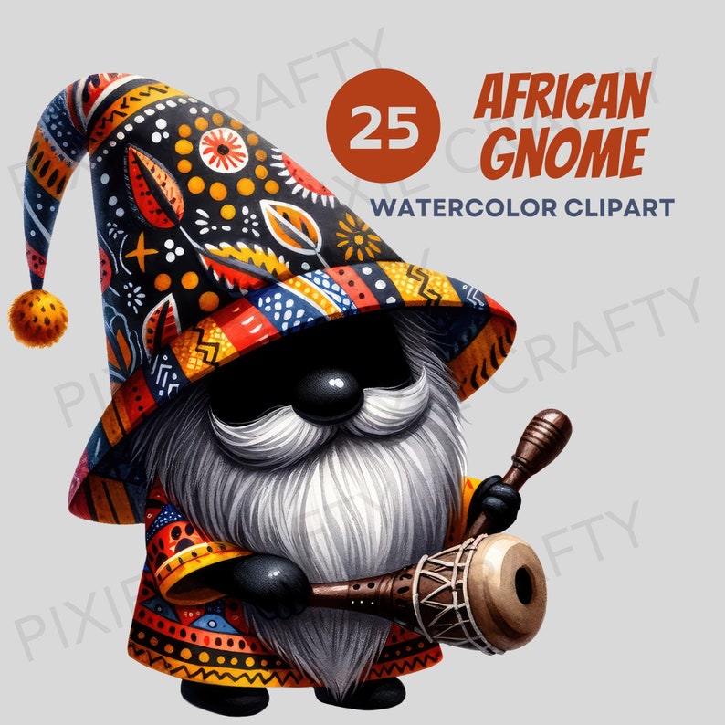 Watercolor African Gnome, Black History Month, Juneteenth Gnome, Black ...