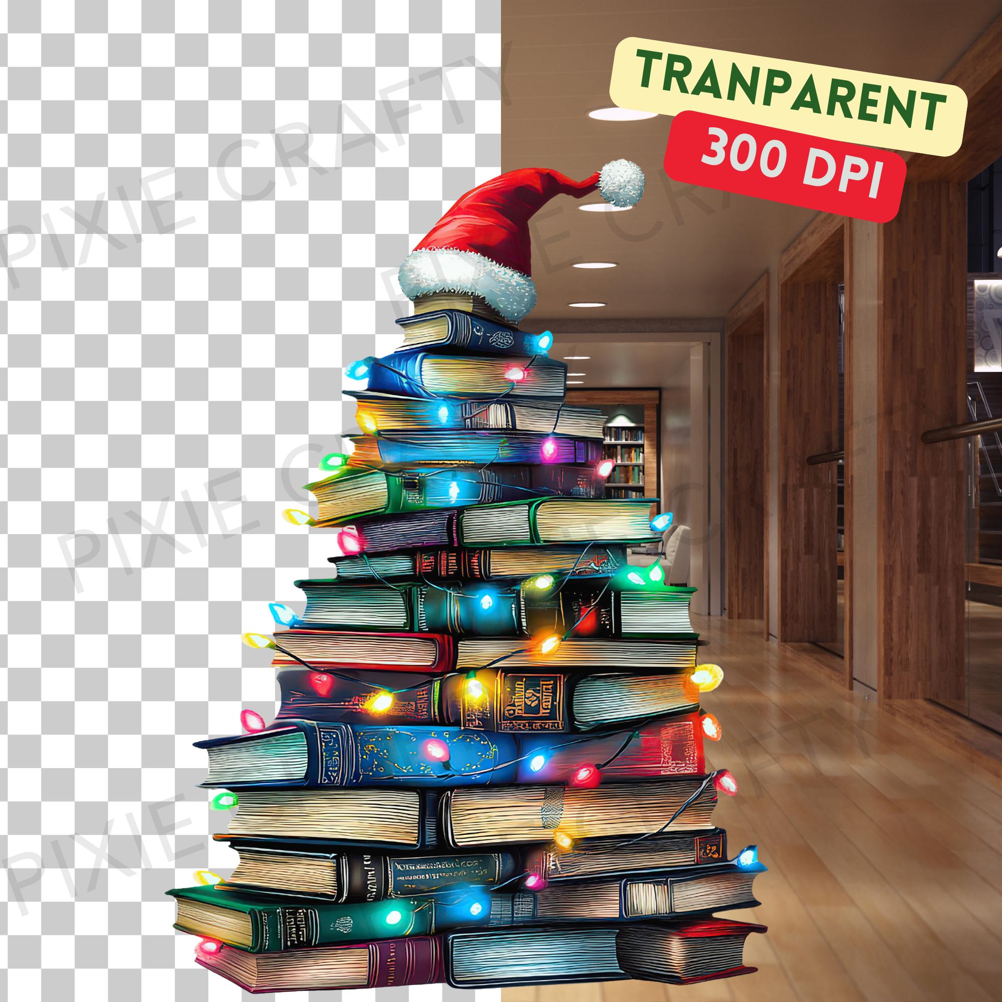 Book Christmas Tree Clipart: Holiday PNG (digital Download) - Etsy