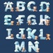 Watercolor Teddy Bear Alphabet Clipart: Blue Nursery Font (PNG Digital ...
