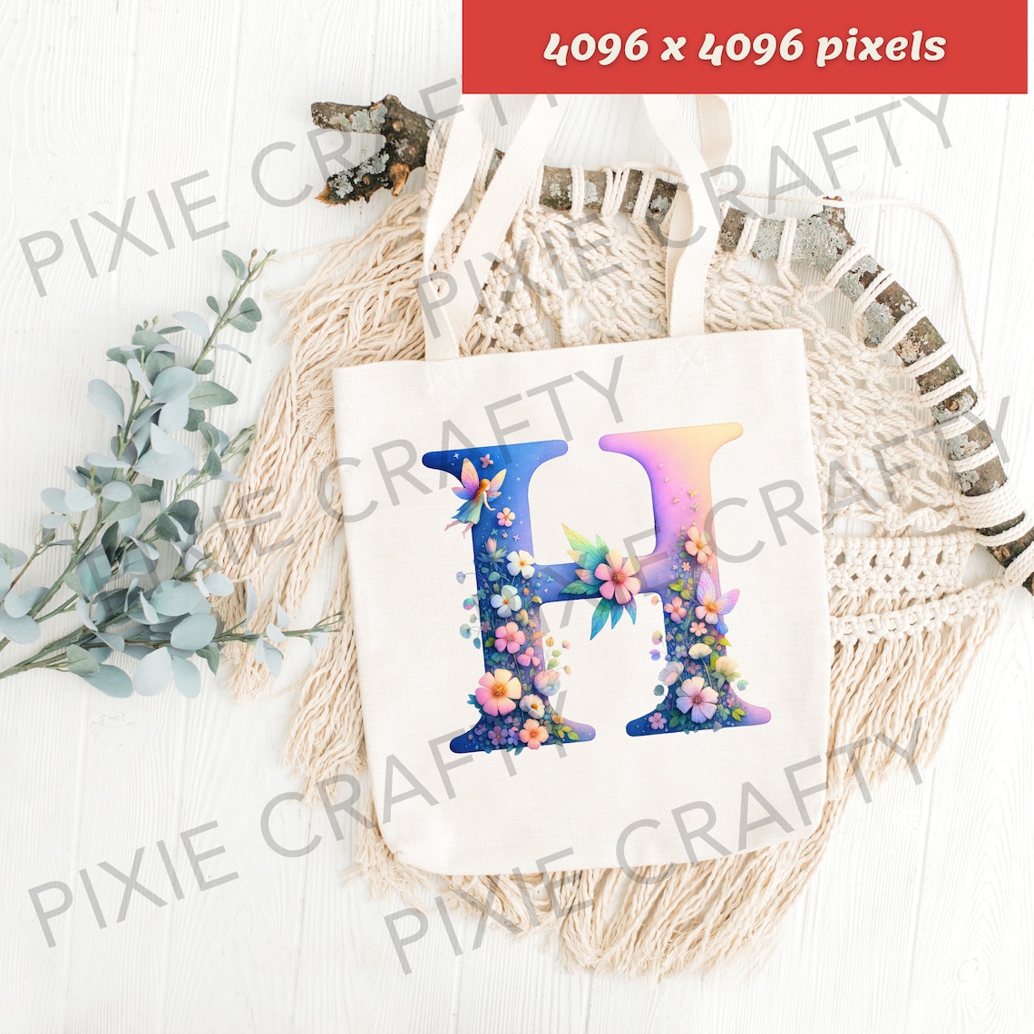 Watercolor Floral Fairy Alphabet, Fairy Watercolor Clipart, Floral ...