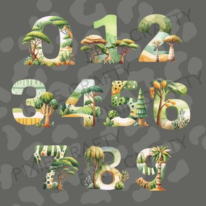 Watercolor Safari Animal Alphabet Clipart: Jungle Font (digital ...
