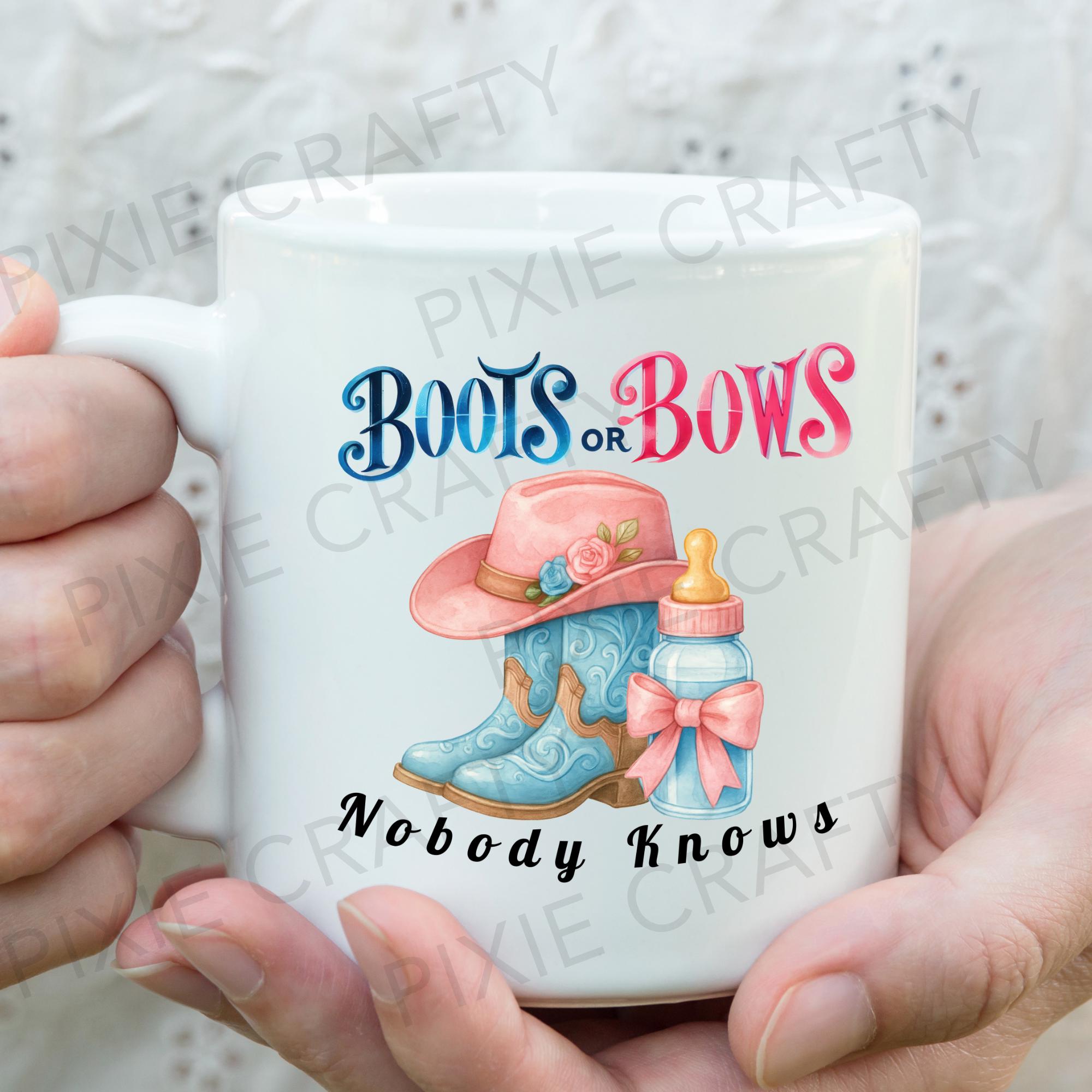 Boots or Bows Gender Reveal PNG: Retro Cowboy Cowgirl (digital Download ...