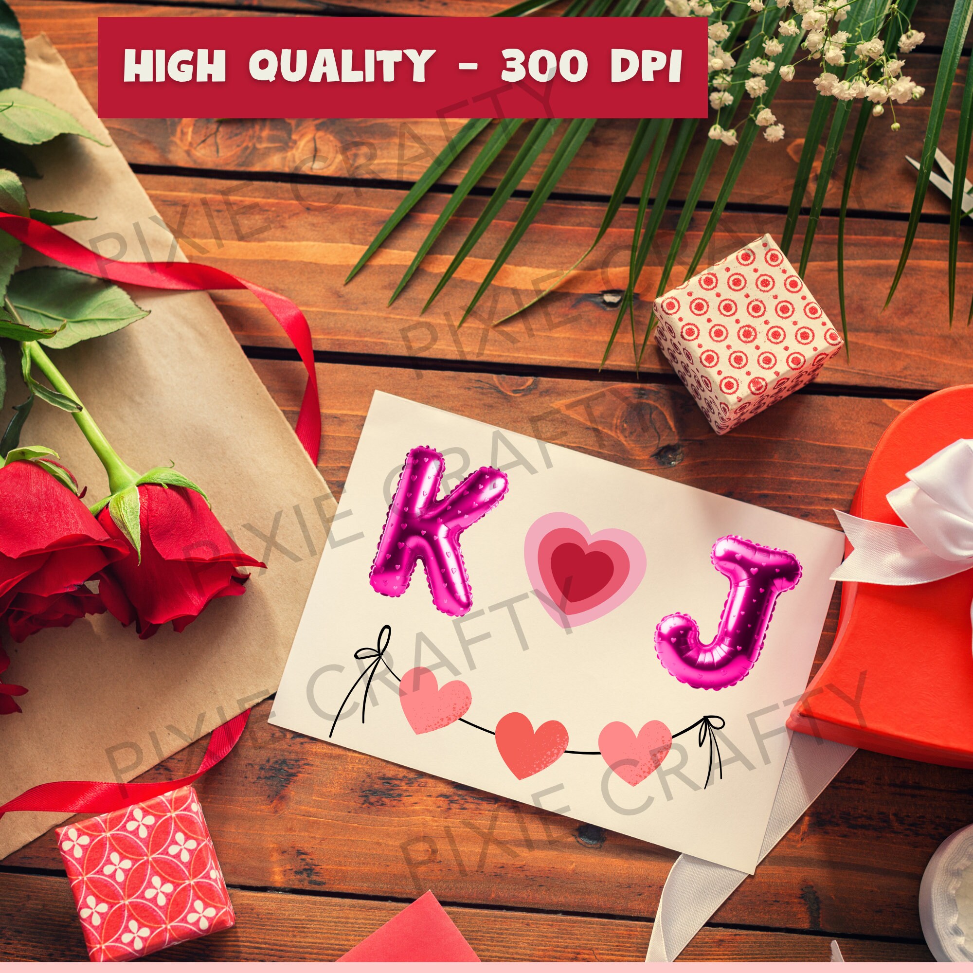 Hot Pink Foil Balloon Alphabet Clipart, Valentine Foil Balloon ...