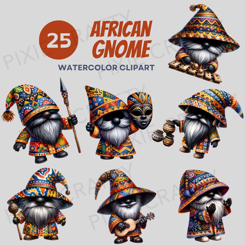 Watercolor African Gnome, Black History Month, Juneteenth Gnome, Black ...