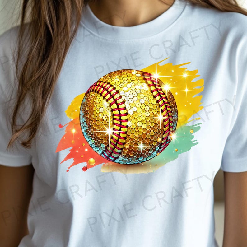 Sequin Softball PNG: Glitter Sport Design (digital Download) - Etsy
