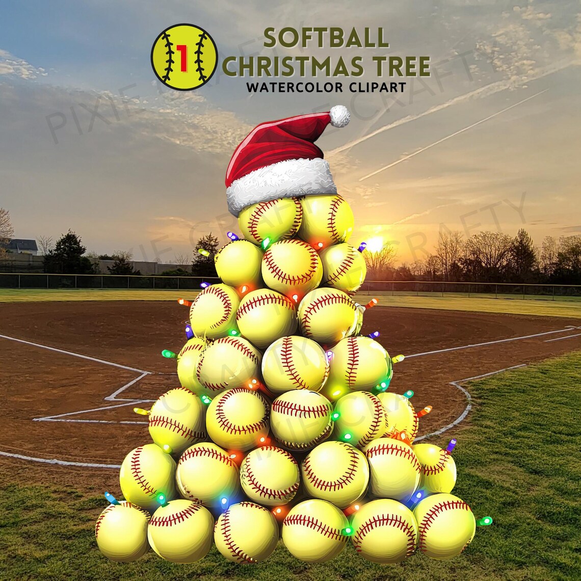 Softball Christmas Tree Png, Christmas Tree Sports Balls Png, Softball ...