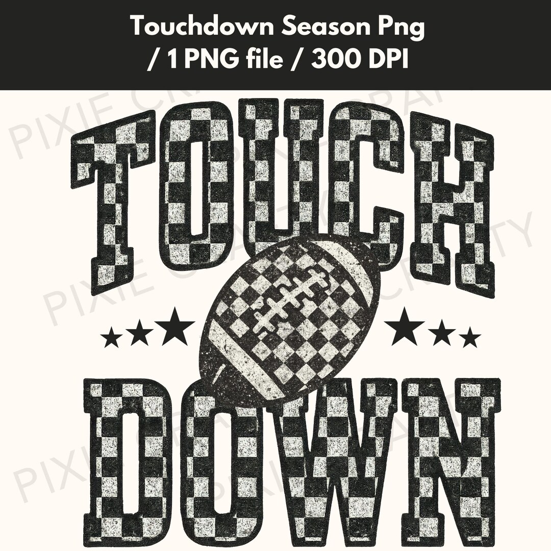 Checkered Touchdown Season PNG, Football Mama Design (digital Download ...