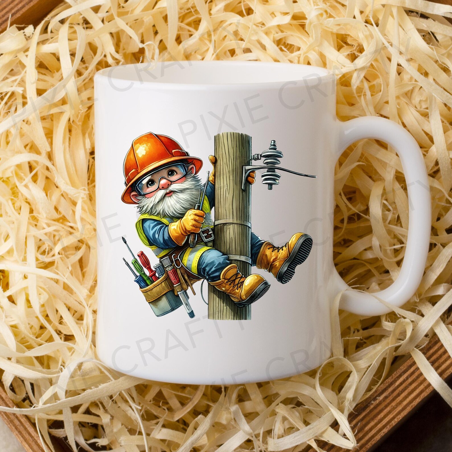 Lineman Gnome Watercolor Clipart: Electrician PNG, Worker Boys ...