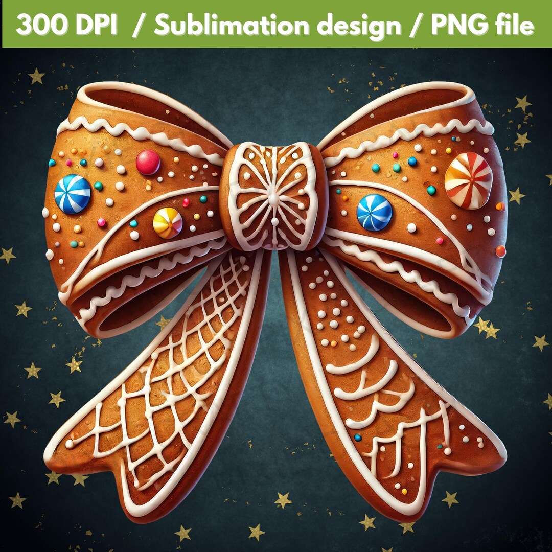 Gingerbread Coquette Bow Png, Gingerbread Bow PNG, Christmas Bow ...