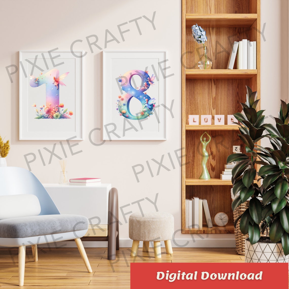 Watercolor Floral Fairy Alphabet, Fairy Watercolor Clipart, Floral ...