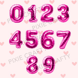 Hot Pink Foil Balloon Alphabet Clipart: Valentine's Day PNG (digital ...