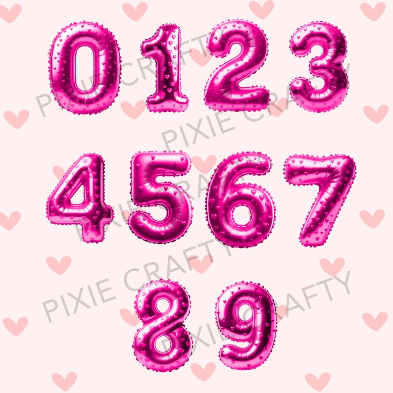 Hot Pink Foil Balloon Alphabet Clipart, Valentine Foil Balloon ...