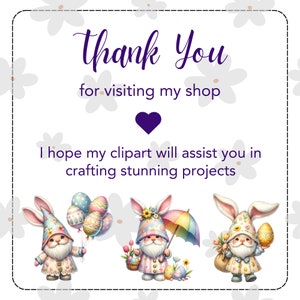 Easter Bunny Gnome Clipart, Spring Gnome Clipart, Watercolor Gnome ...
