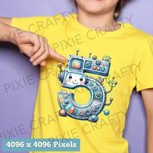 Robot Alphabet Clipart: Kid's Number PNG Set (digital Download) - Etsy