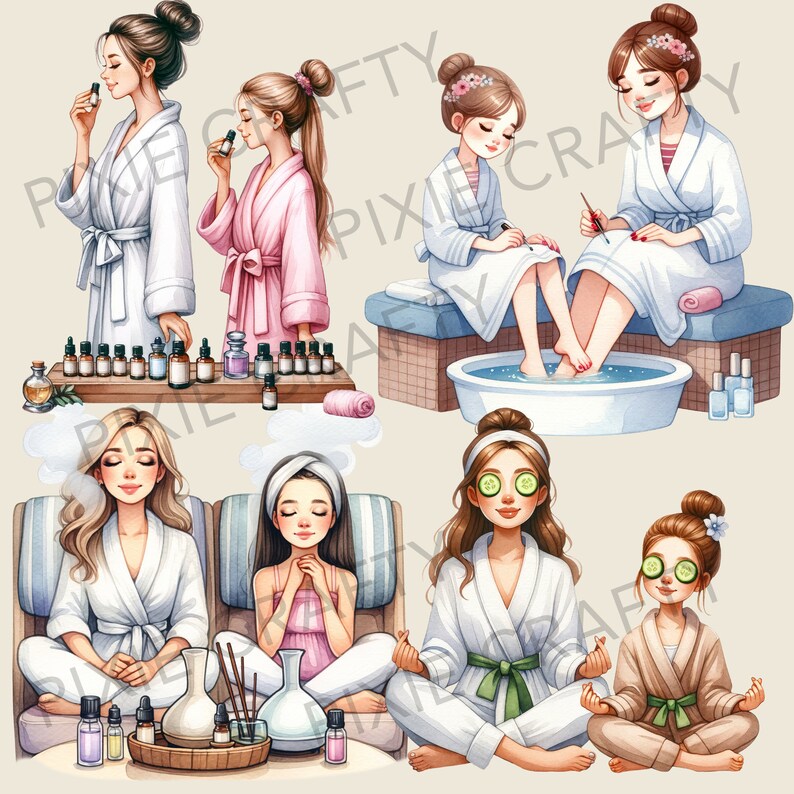 Watercolor Mothers Day, Mother Daughter Clipart Bundle, Mom and Me ...