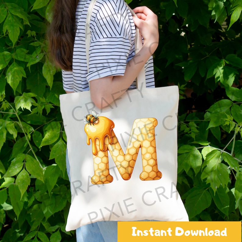 Honey Bee Watercolor Alphabet and Number, Honeycomb Letter Clipart ...