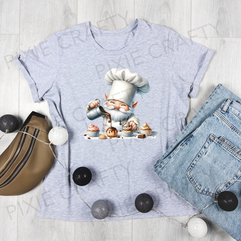 Watercolor Baker Gnome Clipart: Pastry Chef, Baked With Love (PNG ...