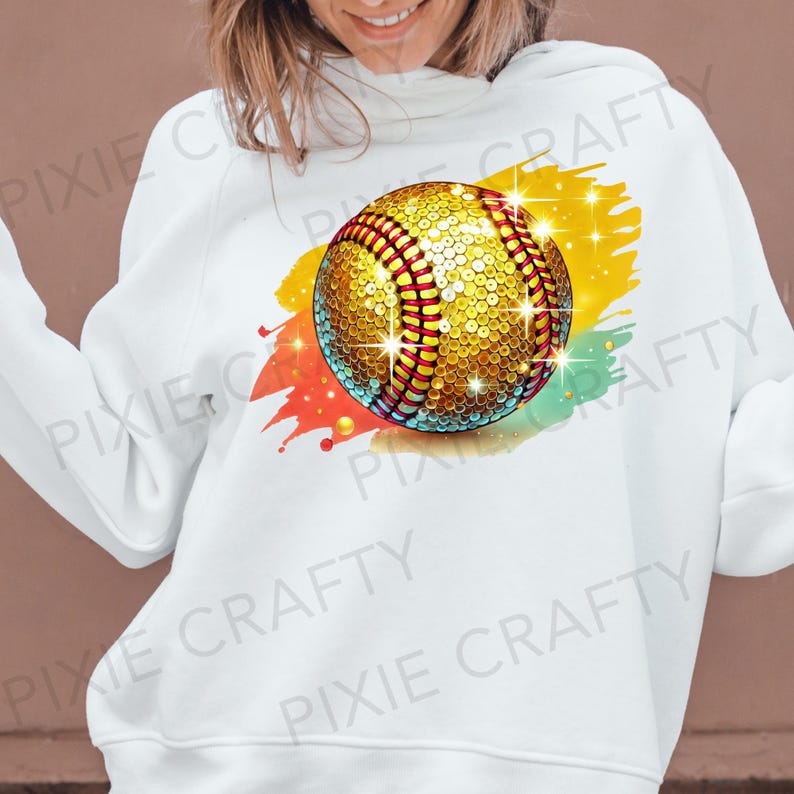 Sequin Softball PNG: Glitter Sport Design (digital Download) - Etsy