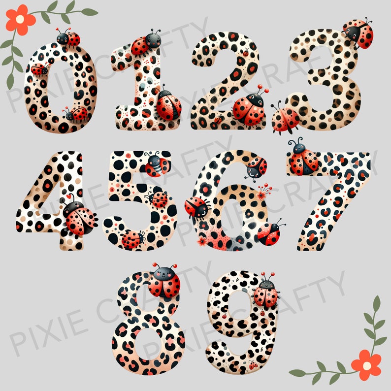 Leopard Ladybug Alphabet, Ladybug Alphabet, Leopard Clipart, Ladybug ...