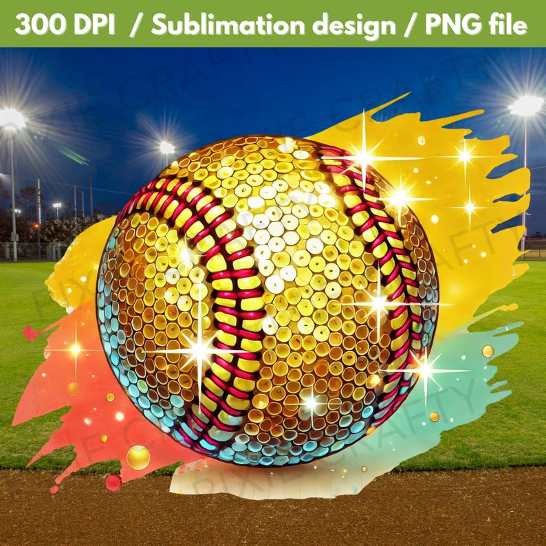Sequin Softball PNG: Glitter Sport Design (digital Download) - Etsy