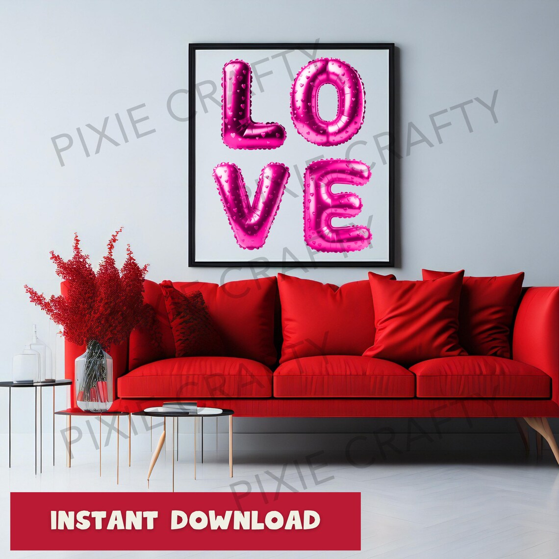 Hot Pink Foil Balloon Alphabet Clipart, Valentine Foil Balloon ...