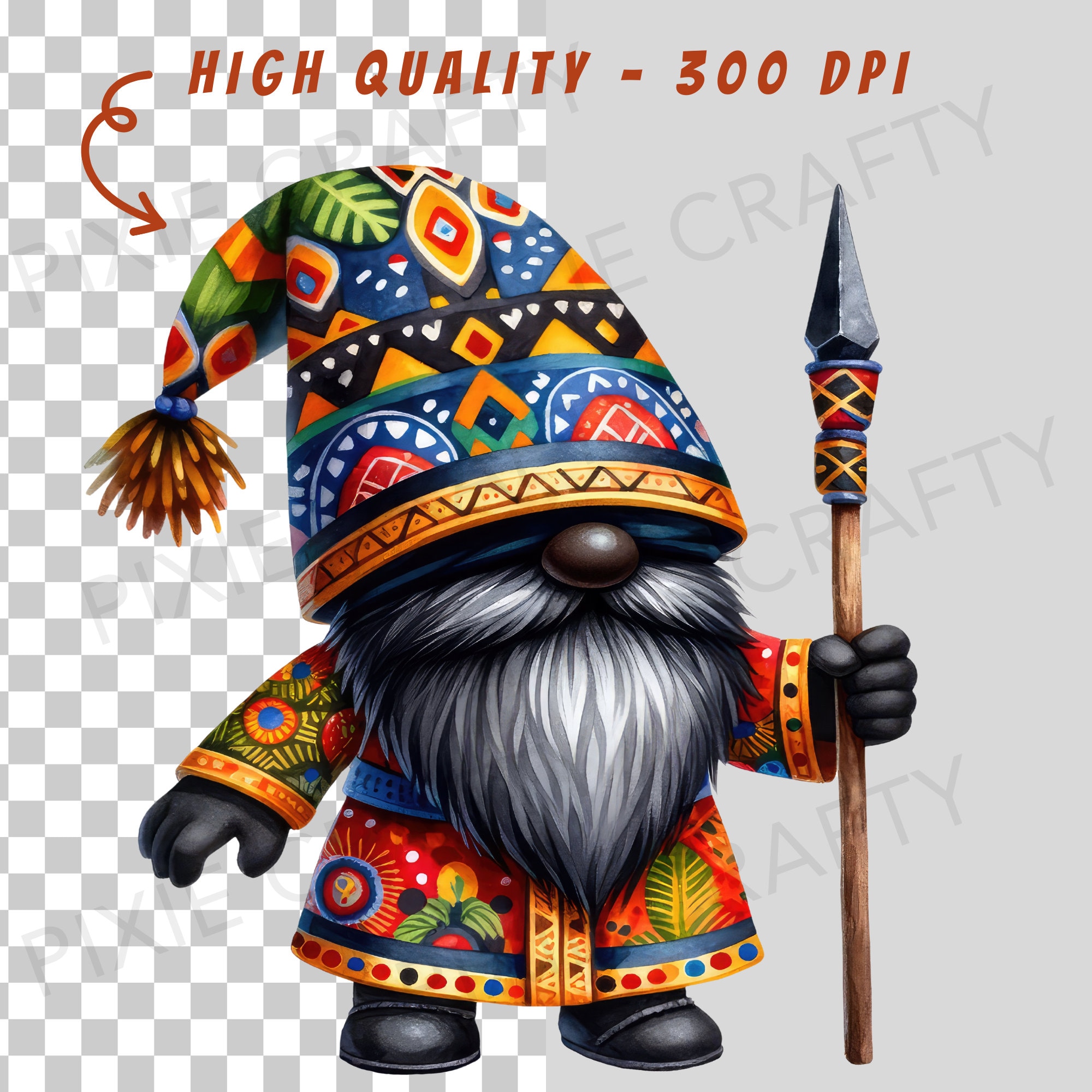 Watercolor African Gnome, Black History Month, Juneteenth Gnome, Black ...