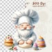 Watercolor Baker Gnome Clipart: Pastry Chef, Baked With Love (PNG ...