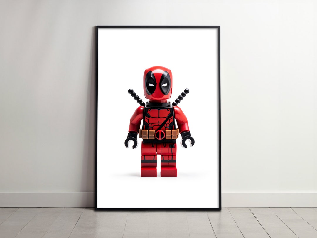 Lego Deadpool Poster, Marvel Superhero Wall Decor, Geeky Fan Art Print ...