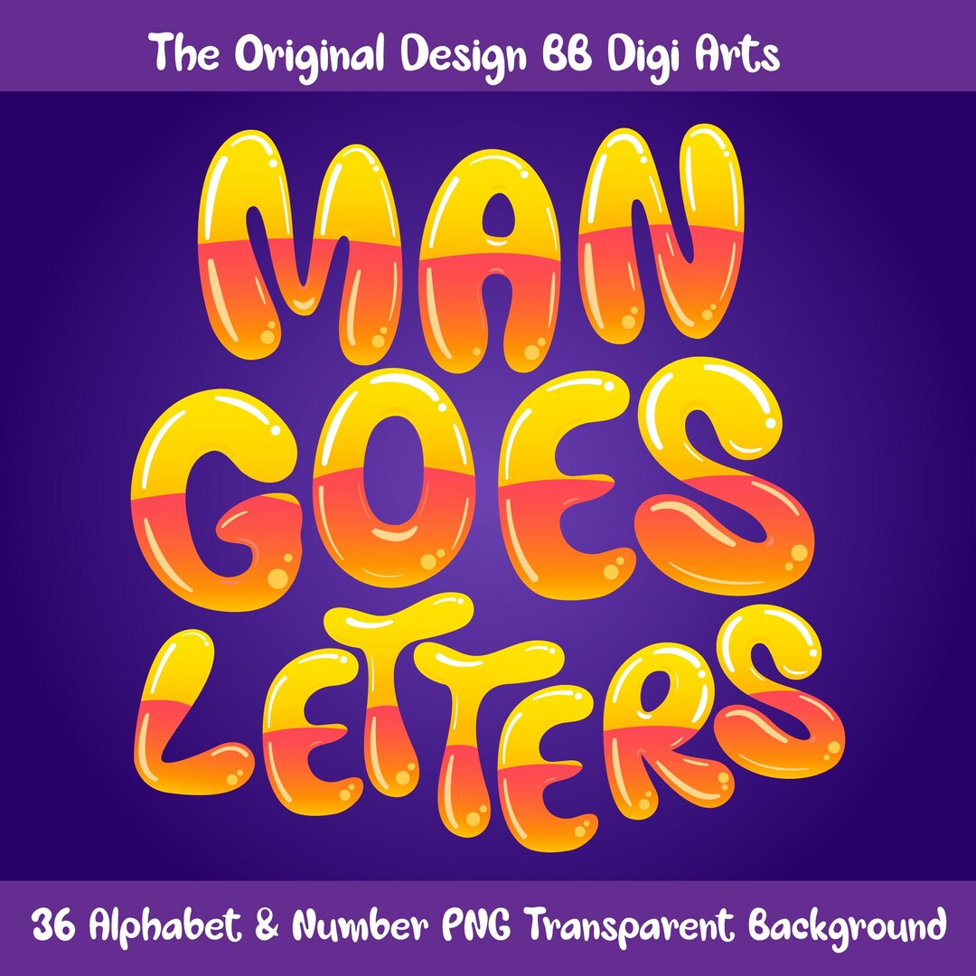 Mango Alphabet Letters: Tropical PNG Font (digital Download) - Etsy