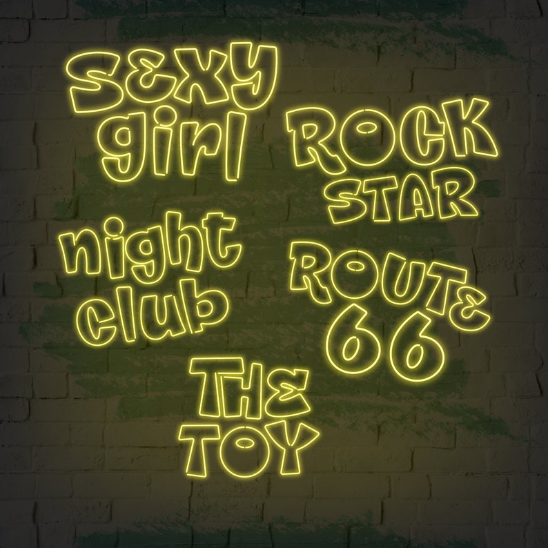 Neon Graffiti Yellow Color Alphabet Letters, PNG File 300 Dpi - Etsy