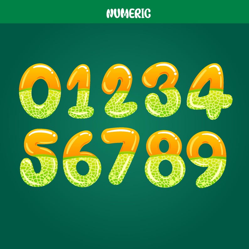 Cantaloupe Letters, 36 PNG Letters, PNG Alphabet, Tropical Fruit ...