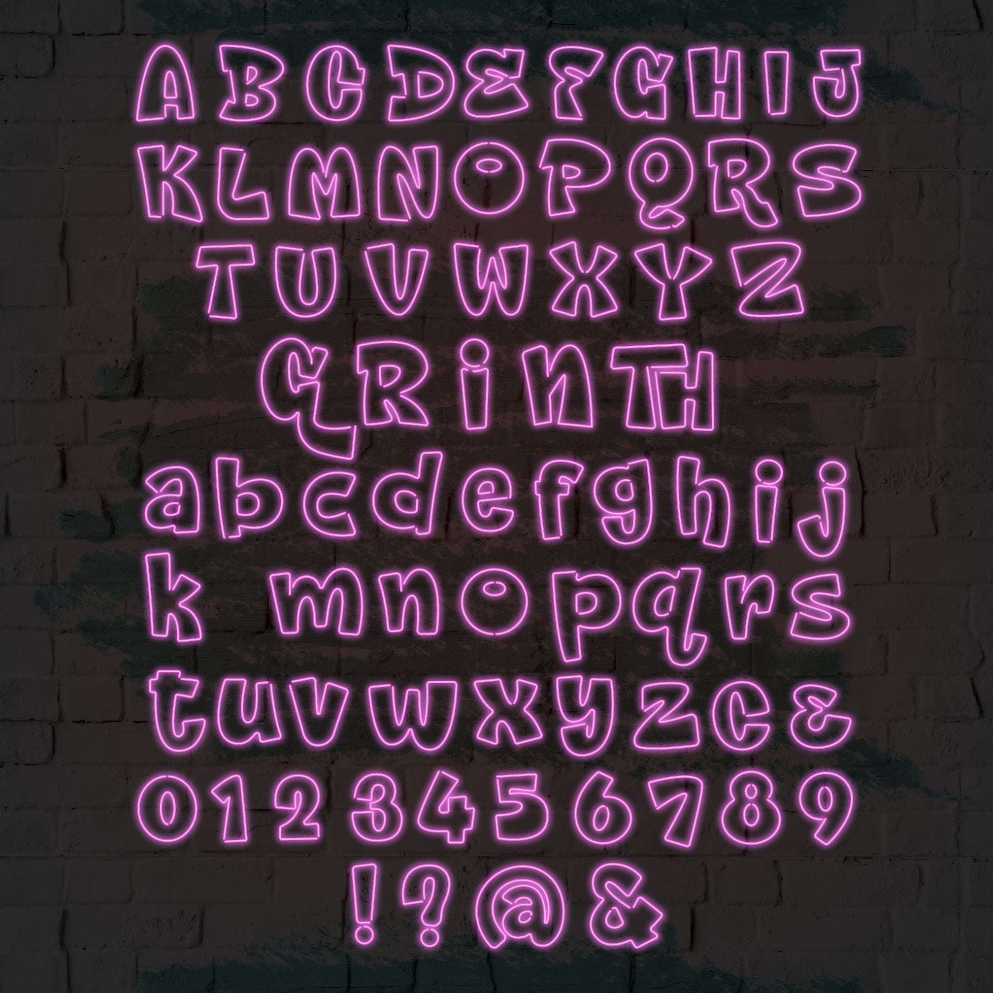 Neon Graffiti Pink Color Alphabet Letters, PNG File 300 Dpi - Etsy