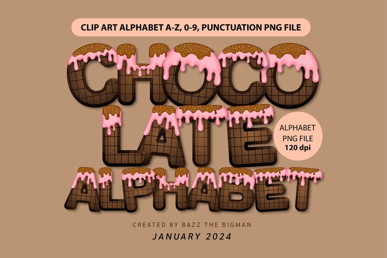 Chocolate Bar Alphabet Clip Art: PNG Files (digital Download) - Etsy Canada